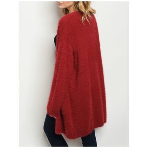 January Summer | Sweaters | Berry Fuzzy Cardigan | Poshmark